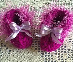 Hand Knitted Funky Baby Booties on Luulla